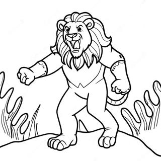 Cowardly Lion Roaring Coloring Page | Coloring-Pages.com