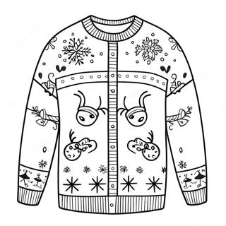 Funny Ugly Christmas Sweater Coloring Page | Coloring-Pages.com