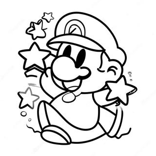 Paper Mario With Star Power Coloring Page | Coloring-Pages.com