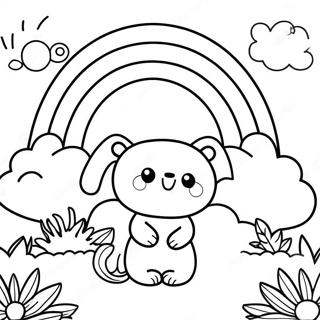 Happy Red Rainbow Friends Coloring Page | Coloring-Pages.com